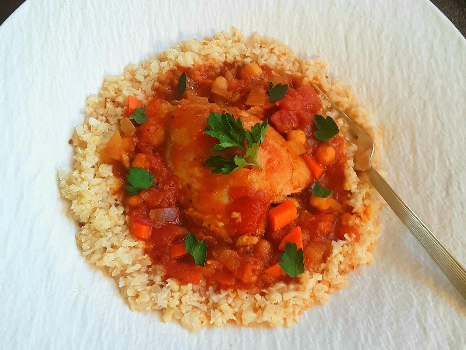 Curry Cauliflower Rice and Tashreeb