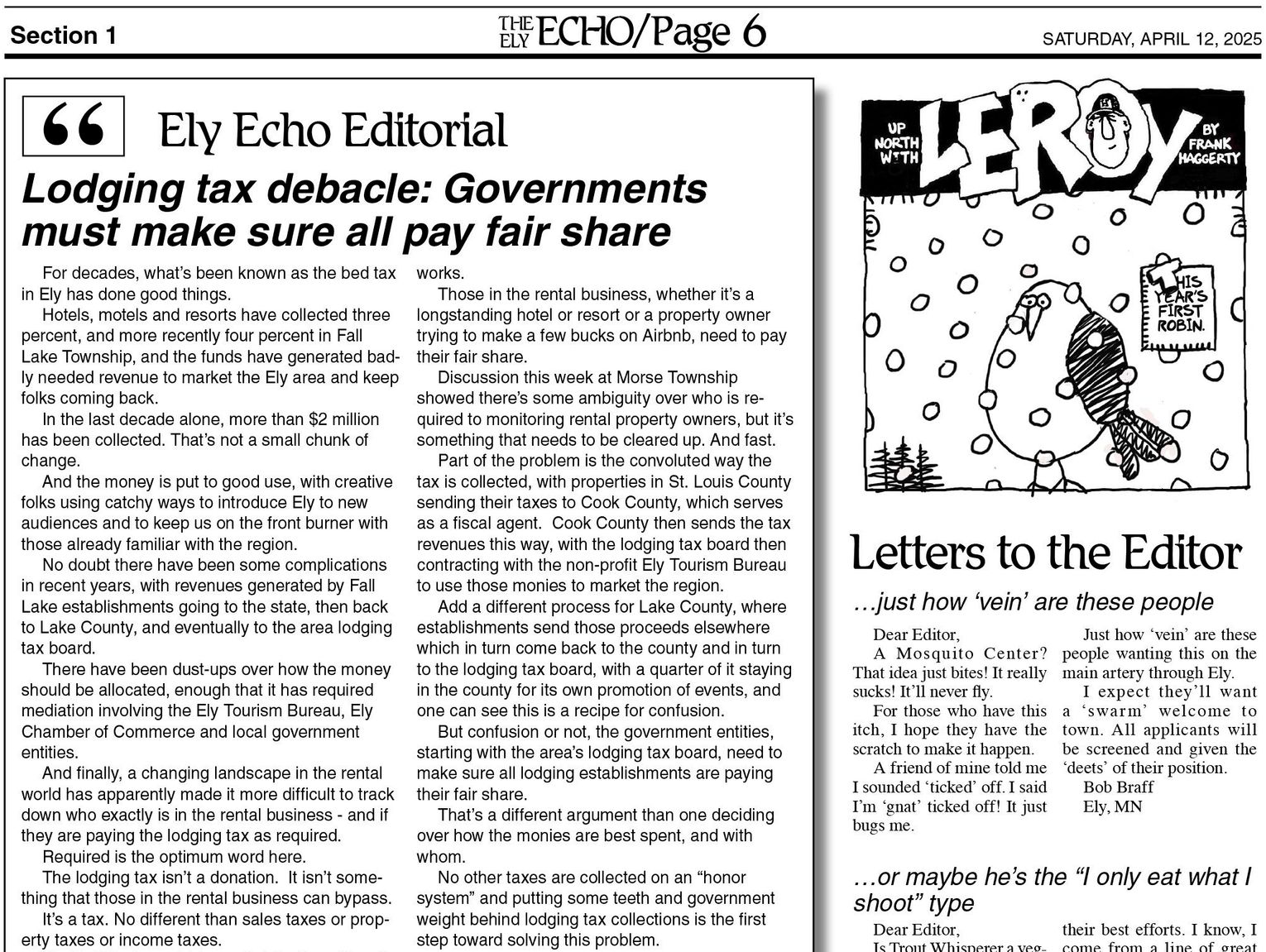 Ely Echo Editorial: Lodging tax debacle: Governments must make sure all pay fair share