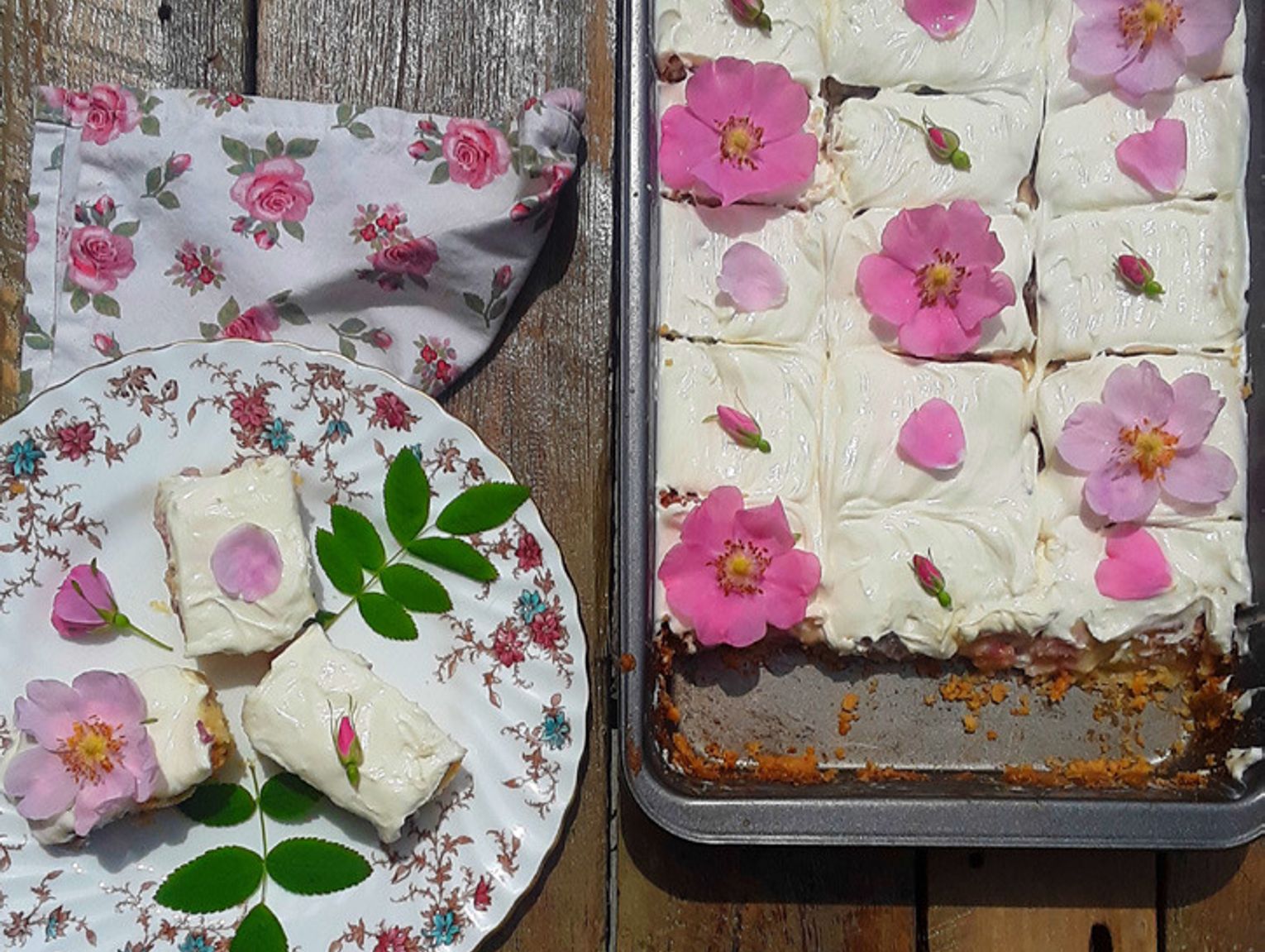 End of the Road Recipes: Rhubarb & Rose Custard Bars
