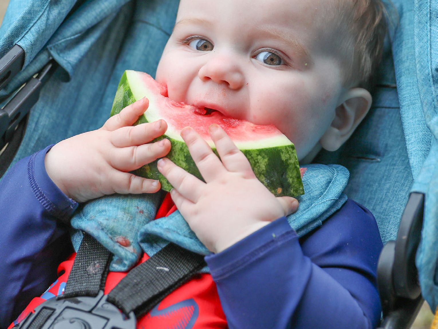 Enjoying his slice of watermelon was Kai Solberg