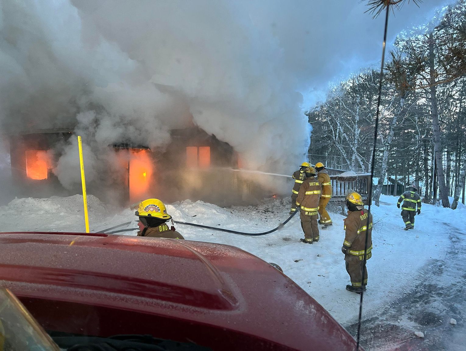 Morse-Fall Lake battles fire in extreme cold