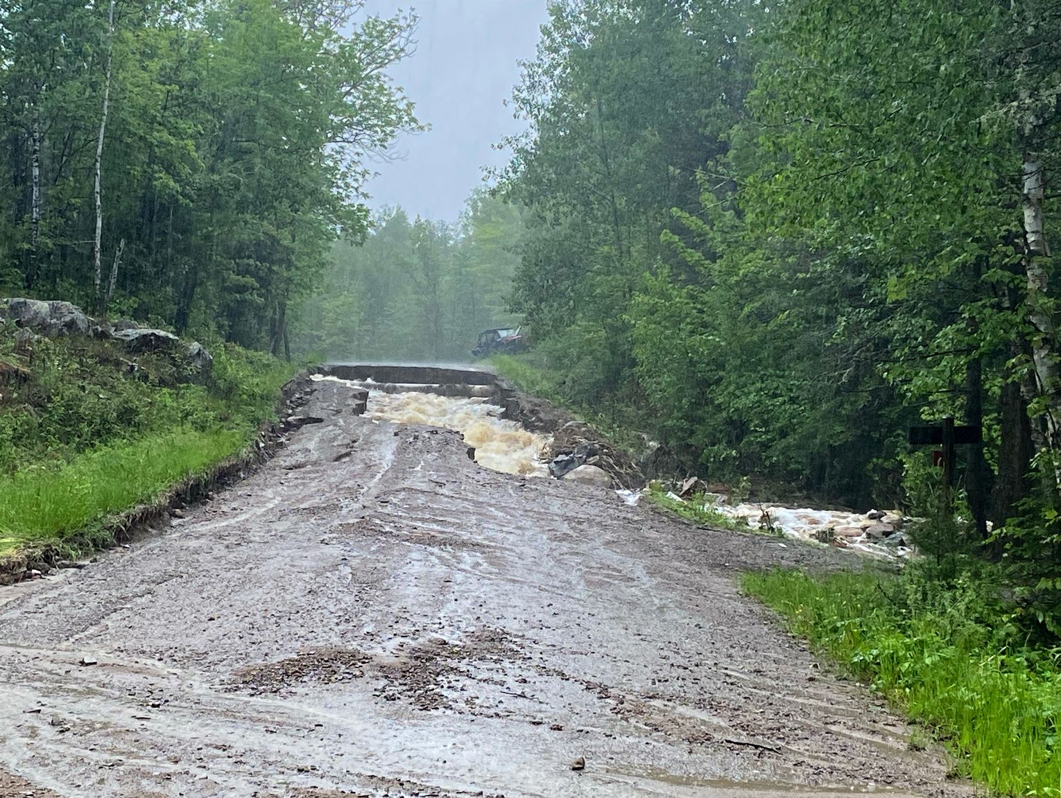 Roads washed out from storm system