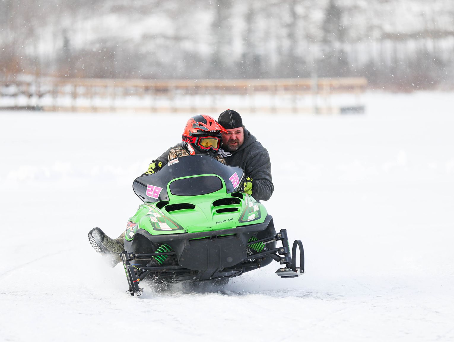 Youth snowmobile racing in Winton Jan. 11