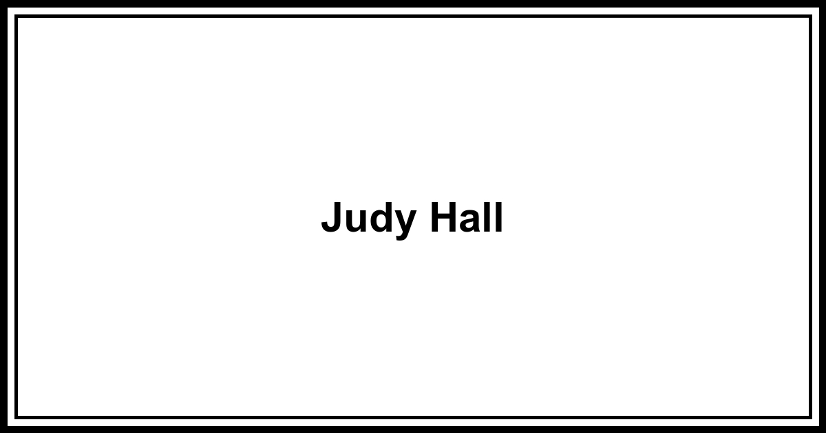 Obituary: Judy Hall